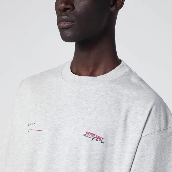 REPRESENT Cream Marl T-shirt With Logo