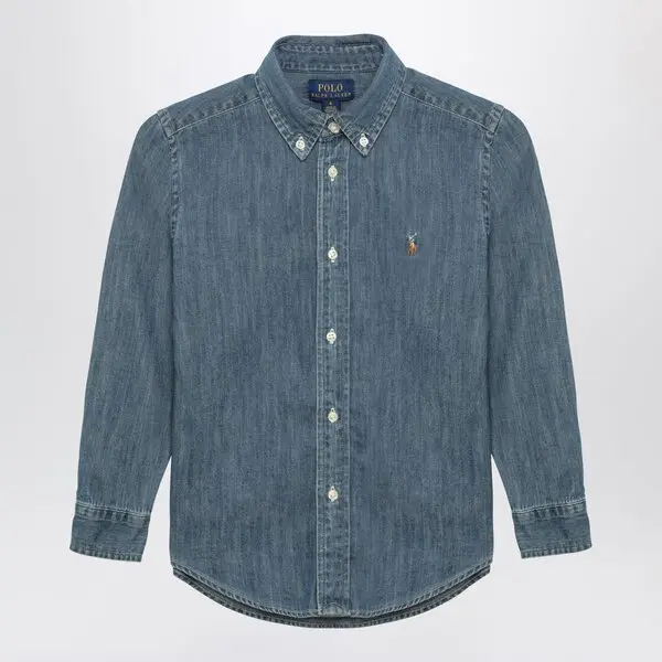 Polo Ralph Lauren Embroidered Denim Button-down Shirt - Blue