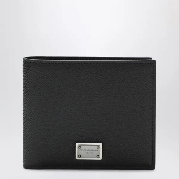 Dolce & Gabbana Dauphine Leather Wallet With Logo Plaque - Black