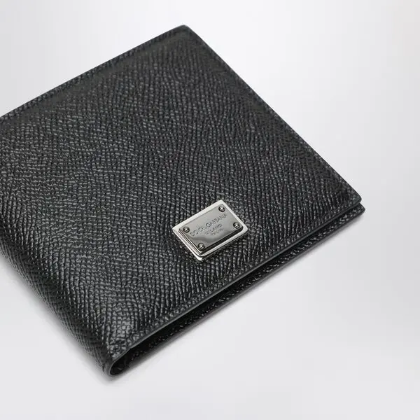 Dolce & Gabbana Dauphine Leather Wallet With Logo Plaque - Black