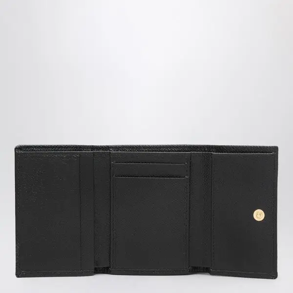 Dolce & Gabbana Dauphine Leather Wallet With Logo Plaque - Black