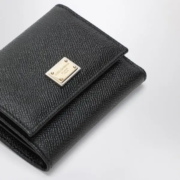 Dolce & Gabbana Dauphine Leather Wallet With Logo Plaque - Black