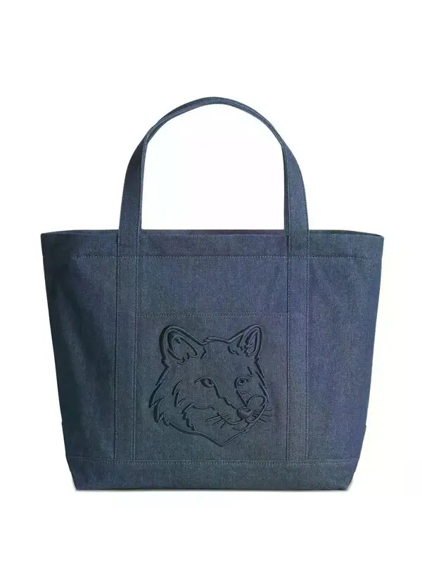 Maison Kitsuné Large Fox Head Tote - Blue