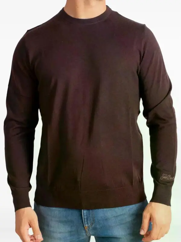 MC2 SAINT BARTH Crew Neck Long-sleeve Sweater - Brown