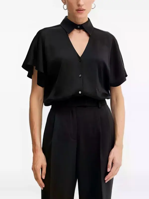 Karl Lagerfeld Cut-out Short-sleeve Shirt
