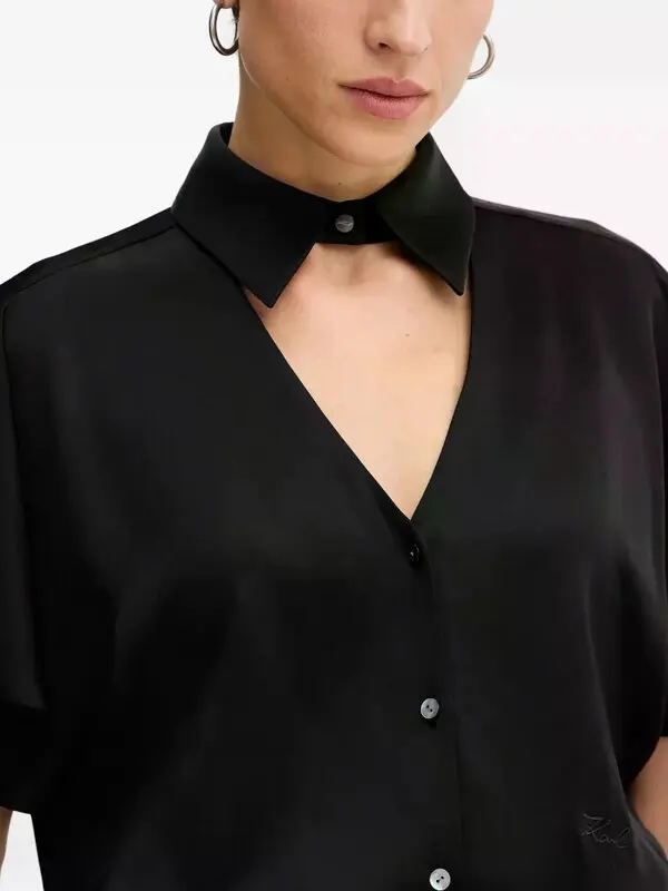 Karl Lagerfeld Cut-out Short-sleeve Shirt