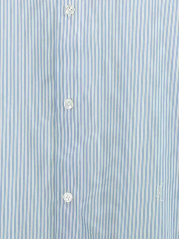Saint Laurent Striped Cotton Shirt - Blue