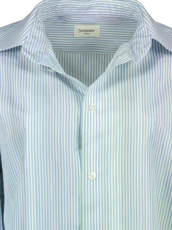Saint Laurent Striped Cotton Shirt - Blue
