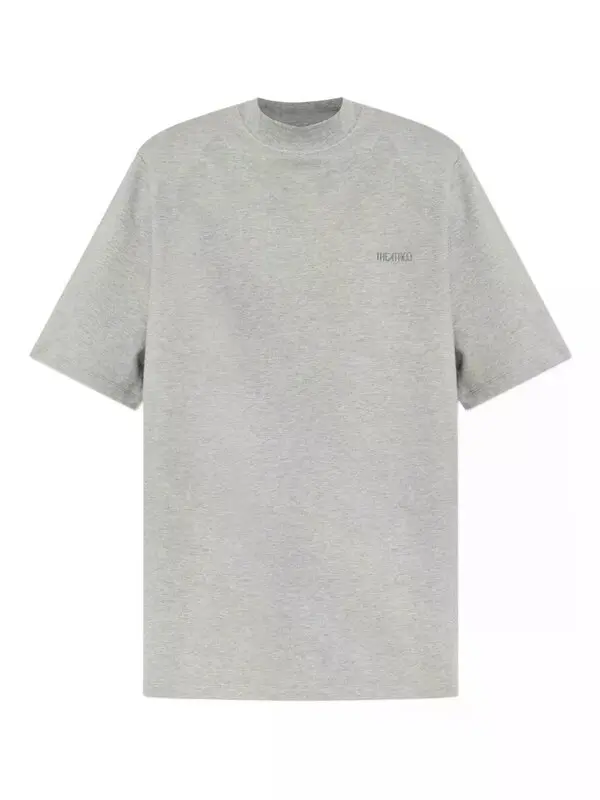 Attico Embroidered-logo Short-sleeve T-shirt - Grey