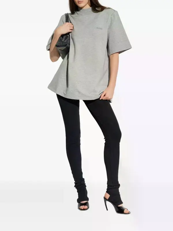 Attico Embroidered-logo Short-sleeve T-shirt - Grey