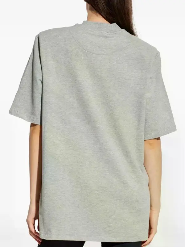 Attico Embroidered-logo Short-sleeve T-shirt - Grey