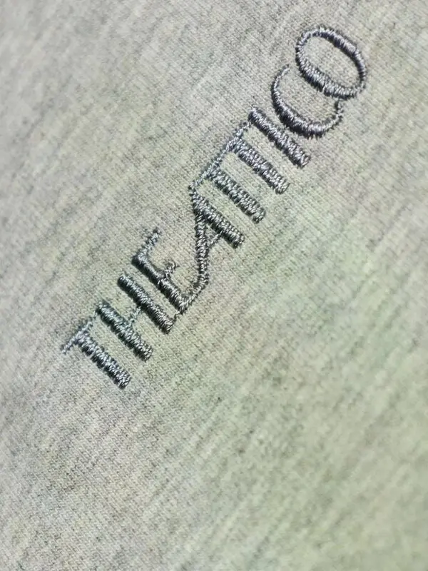 Attico Embroidered-logo Short-sleeve T-shirt - Grey