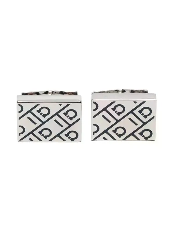 FERRAGAMO Patterned Square Cufflinks - Silver