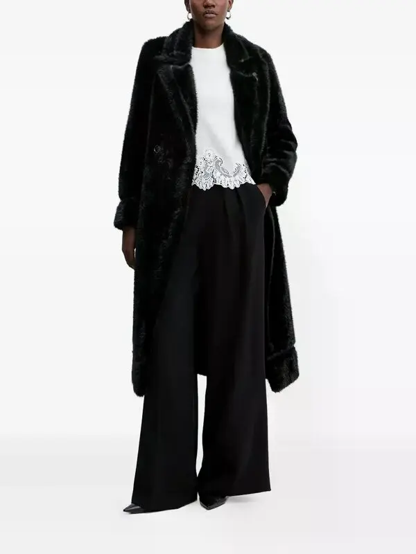 TWINSET Double-breasted Faux Fur Coat
