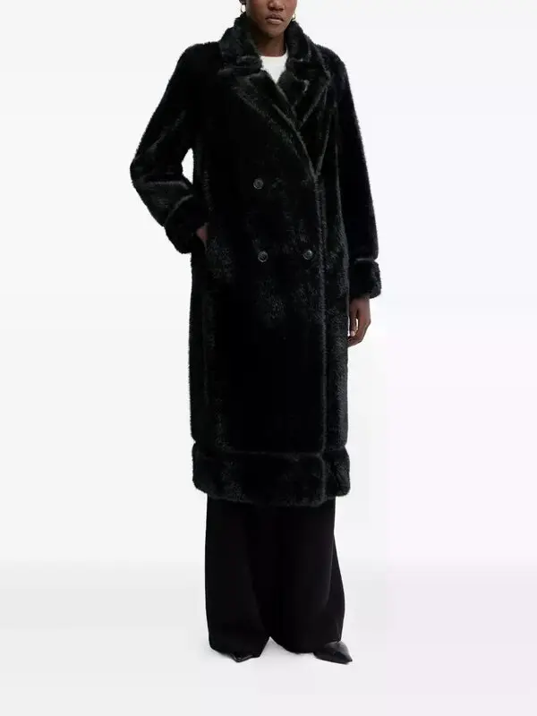 TWINSET Double-breasted Faux Fur Coat