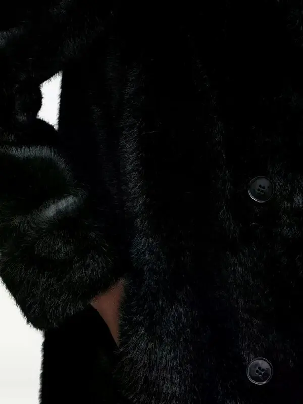 TWINSET Double-breasted Faux Fur Coat