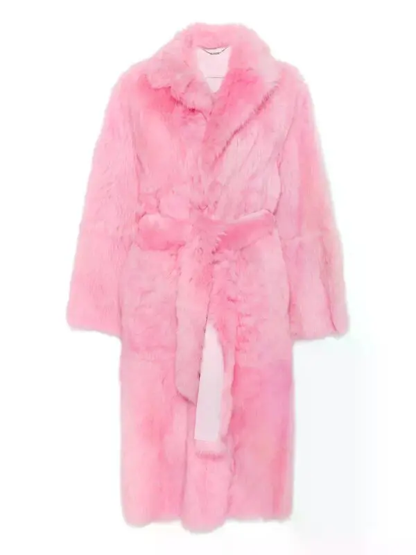 Blumarine Fur Button-up Coat - Pink