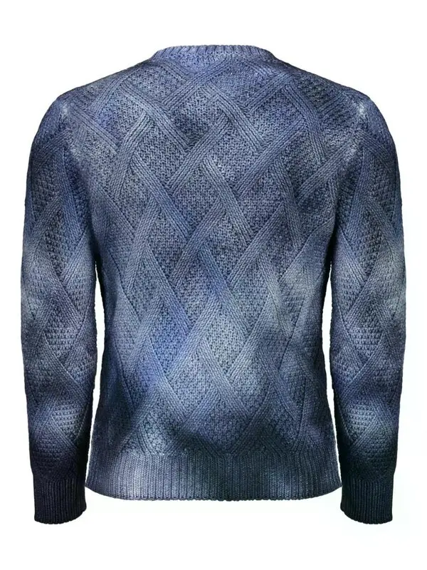 MOORER Cole-ltc Tie-dye Long-sleeve Sweater - Blue