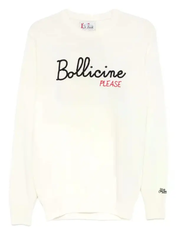 MC2 SAINT BARTH Embroidered Crewneck Sweater - White