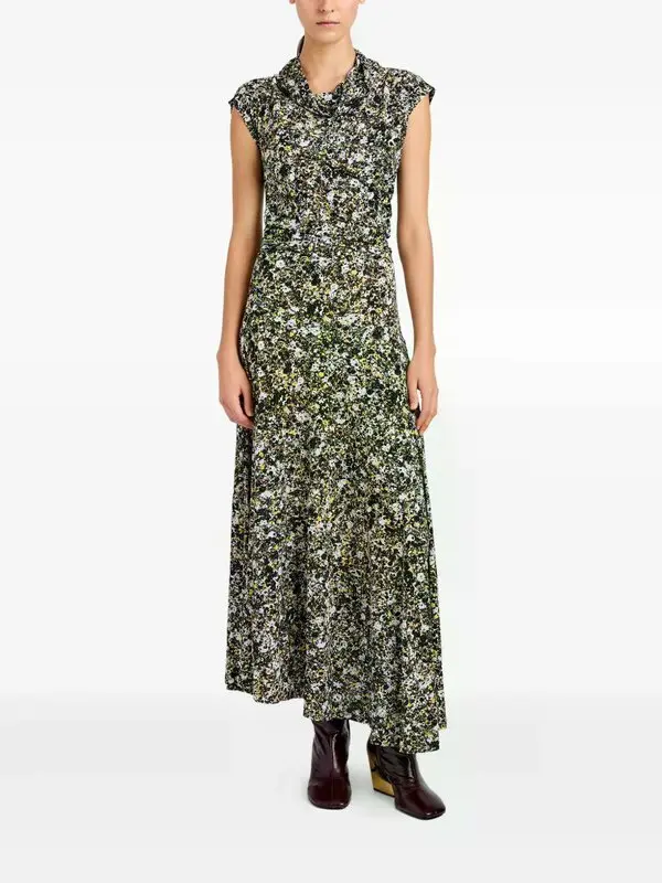 Proenza Schouler Tamara Printed Midi Dress - Black