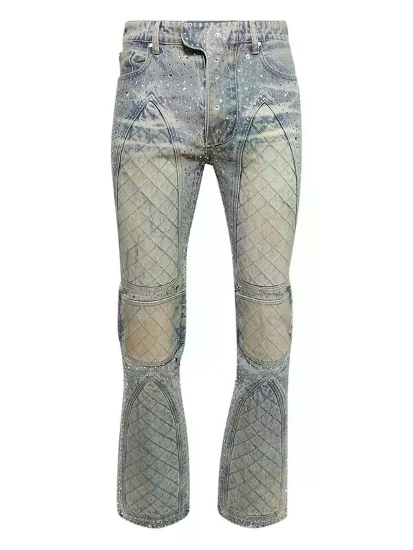 WHO DECIDES WAR BY EV BRAVADO Rhinestone-embellished Jeans