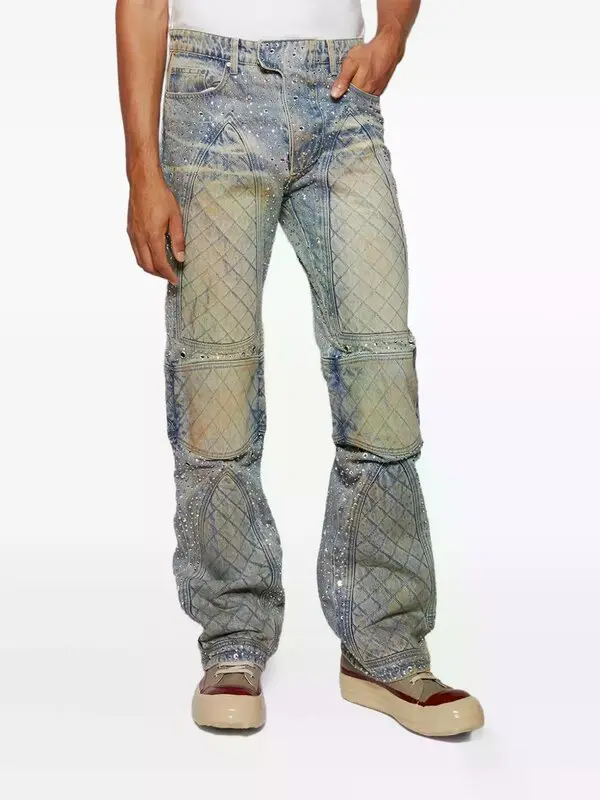 WHO DECIDES WAR BY EV BRAVADO Rhinestone-embellished Jeans