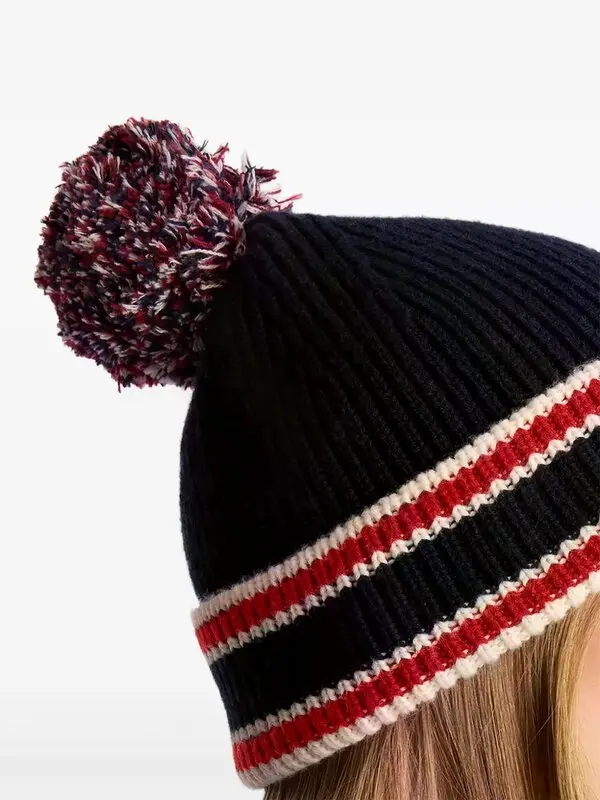Fusalp Striped Pompom Beanie