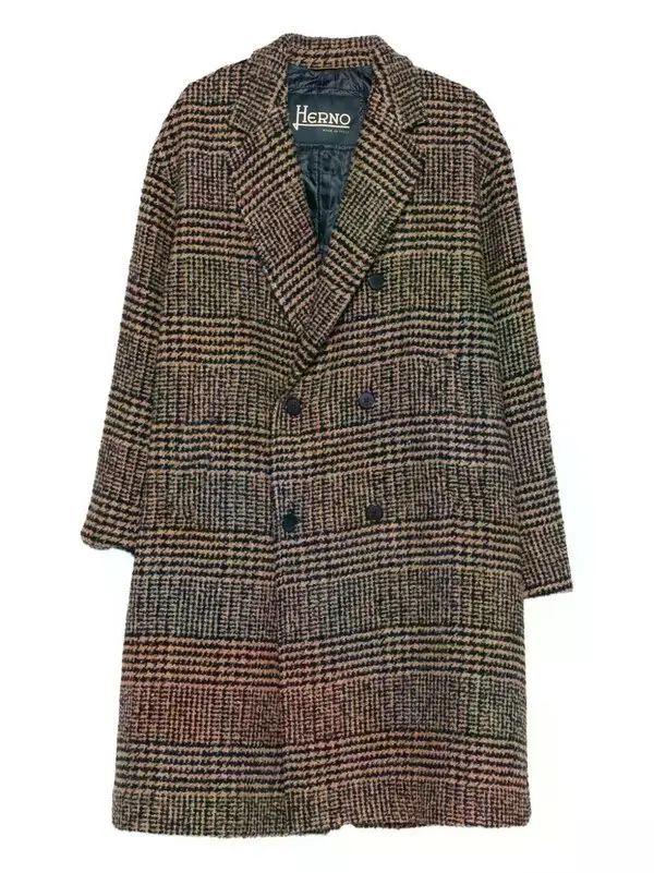 Herno Double-breasted Checked Coat
