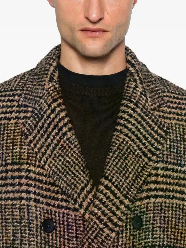 Herno Double-breasted Checked Coat