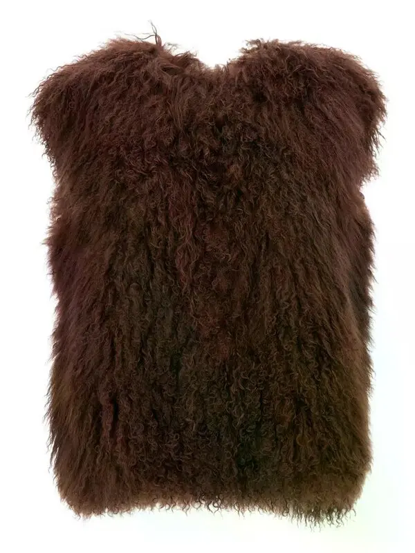 HALFBOY Mongolia Faux-fur Vest - Brown