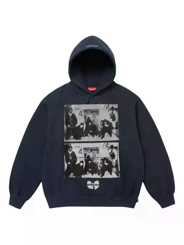 Supreme Graphic-print Hoodie - Blue