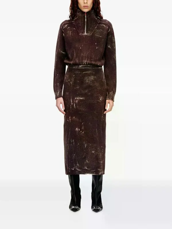 DIESEL® Knitted Turtleneck Midi Dress