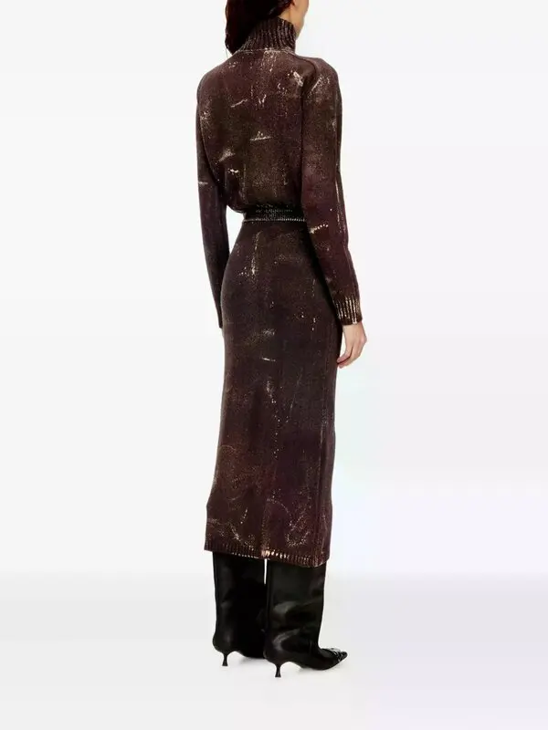 DIESEL® Knitted Turtleneck Midi Dress