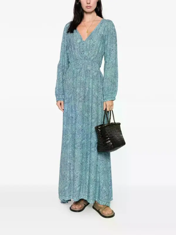 Natalie Martin Buttoned Printed Shangri Dress