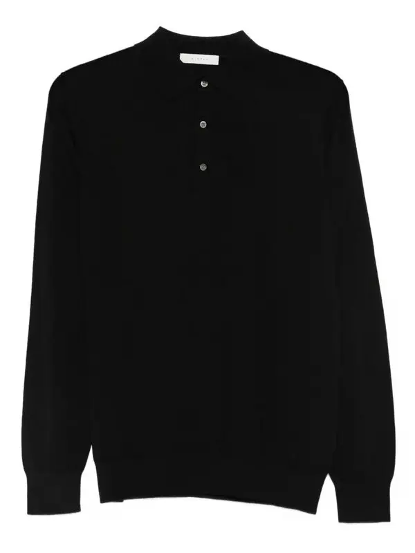DIKTAT Long-sleeve Polo Shirt - Black