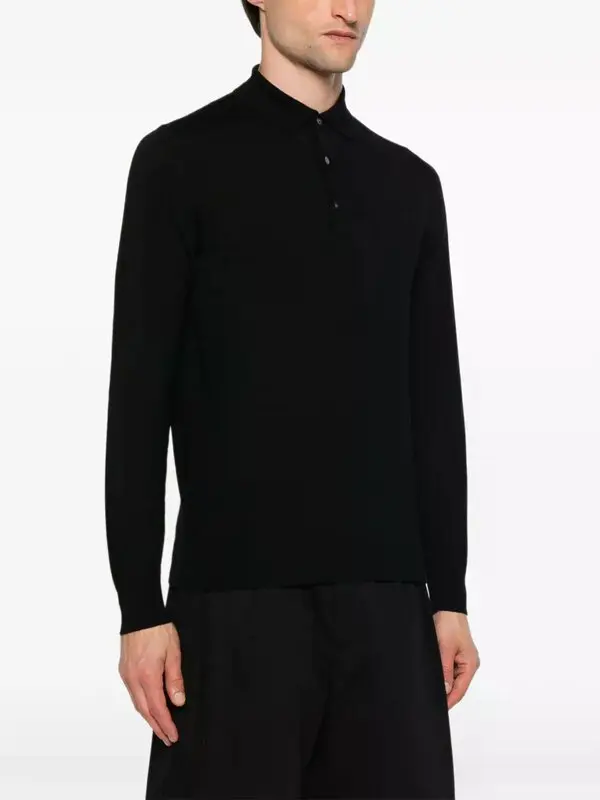 DIKTAT Long-sleeve Polo Shirt - Black