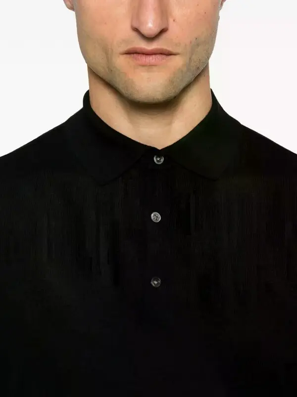 DIKTAT Long-sleeve Polo Shirt - Black