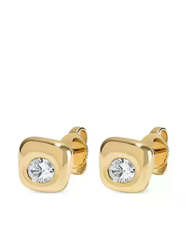 ZAHN-Z Beluga Diamond Stud Earrings - Gold