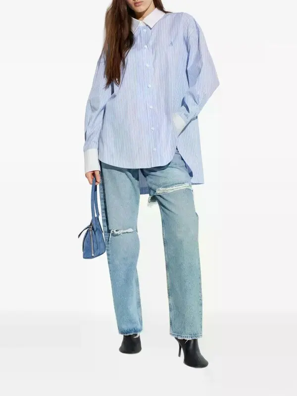 Attico Striped Logo-embroidered Shirt