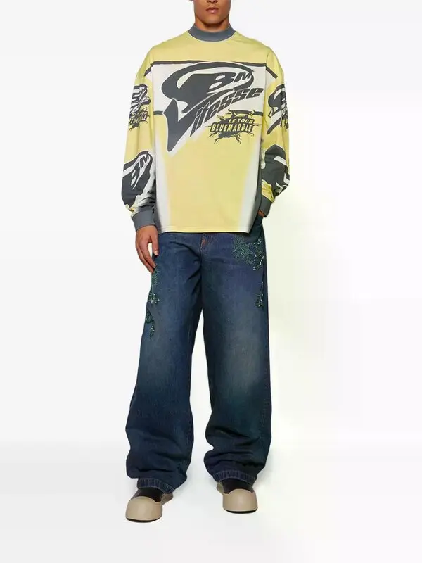 BLUEMARBLE Stonewashed Botanic-embroidered Jeans