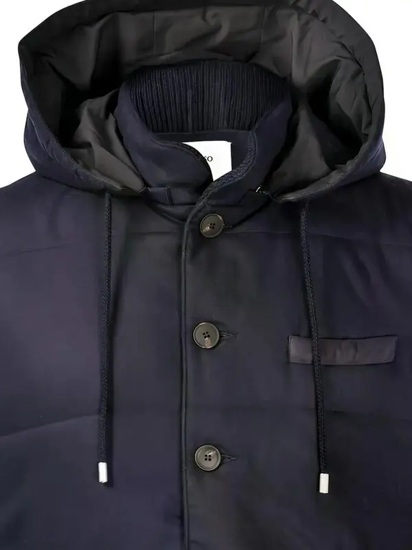 GRAN SASSO Button-fastening Gilet With Hood