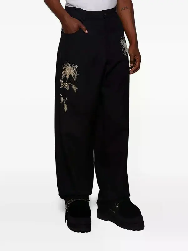 BLUEMARBLE Bead-embroidered Trousers - Black