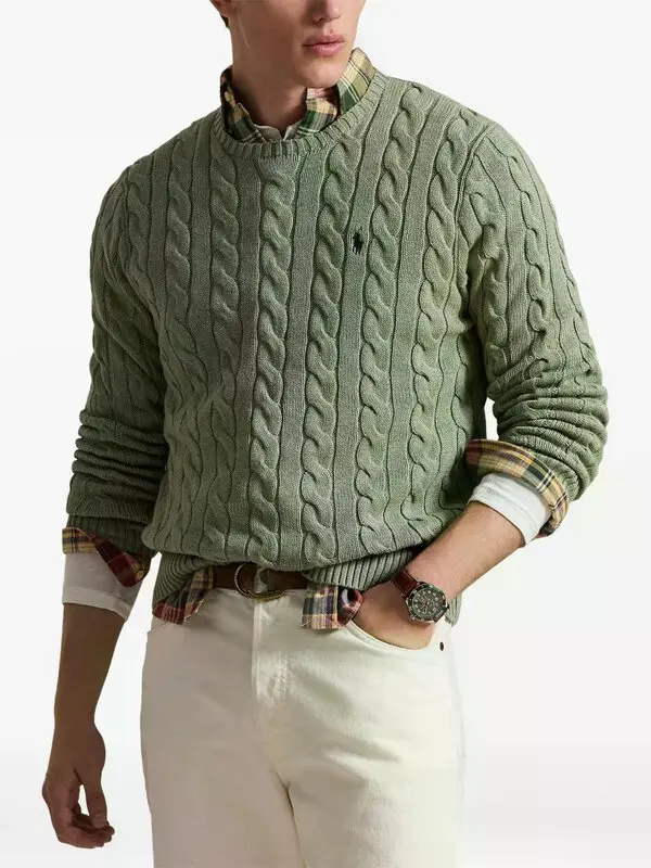 Polo Ralph Lauren Cable-knit Long-sleeved Sweater - Green