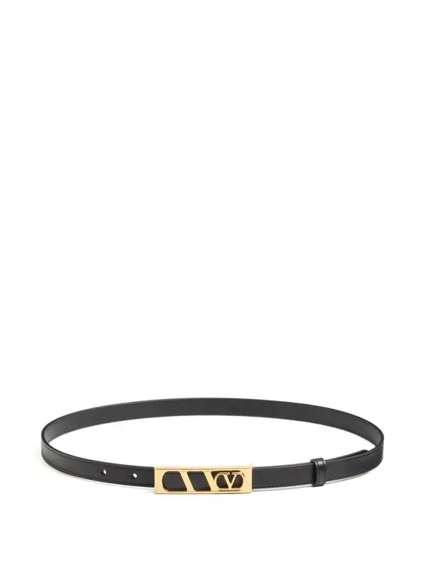 Valentino Garavani Vlogo Signature Rectangular-buckle Belt - Black