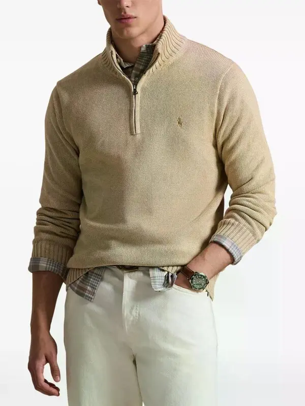 Polo Ralph Lauren Zipped Long-sleeved Sweater - Neutrals