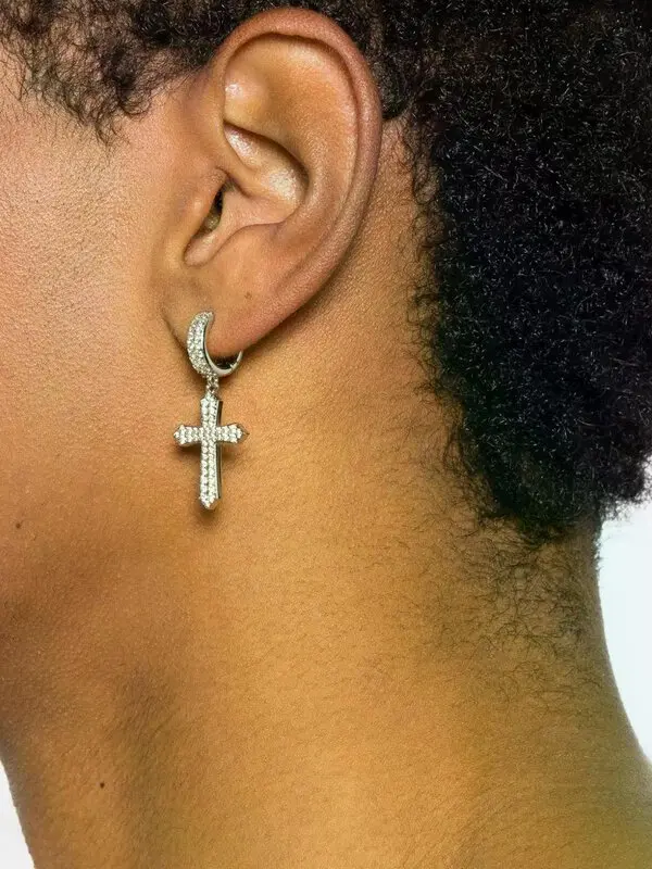 DARKAI Cross-pendant Hoop Earrings