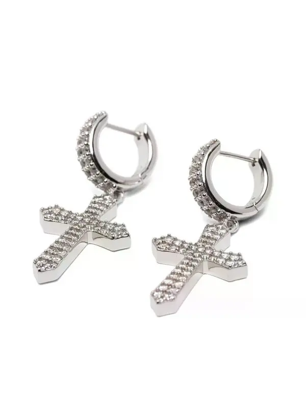 DARKAI Cross-pendant Hoop Earrings