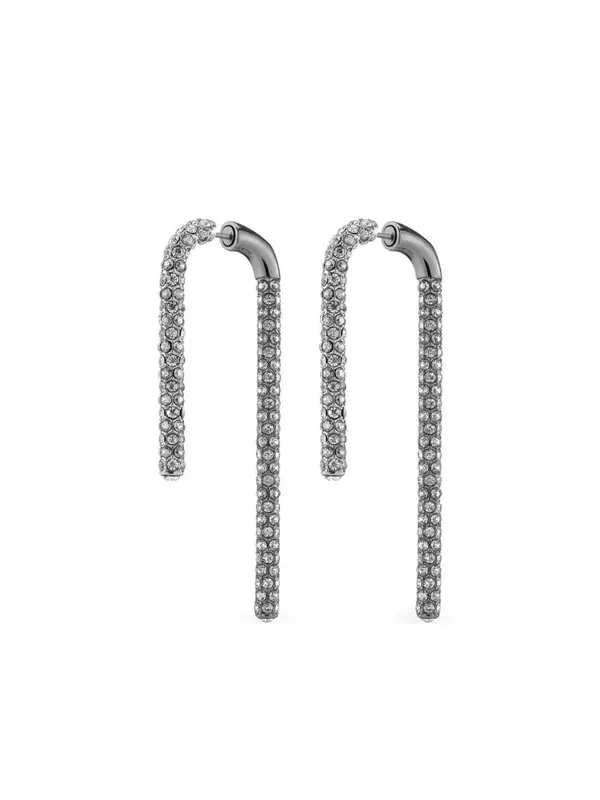 Demarson 12k White Gold Celeste Crystal Earrings - Silver