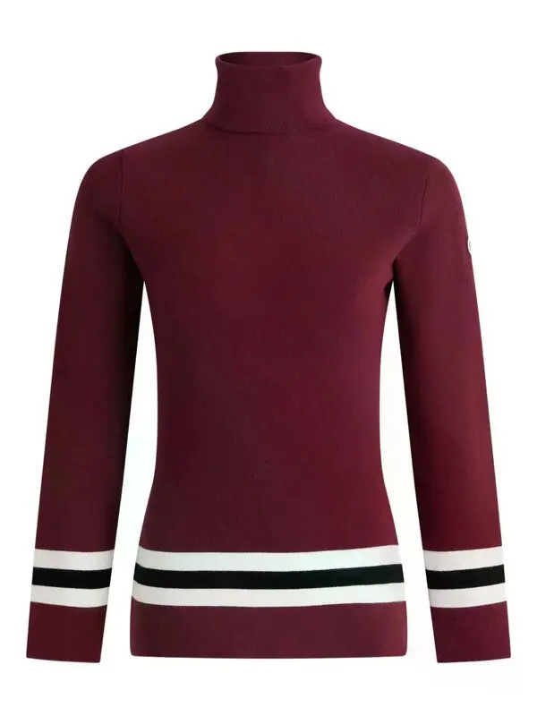 Fusalp Judith Roll-neck Striped Sweater - Red