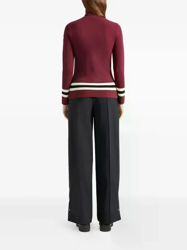 Fusalp Judith Roll-neck Striped Sweater - Red